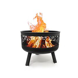 HEAT Alna fire pit | Flower print with a view of fire