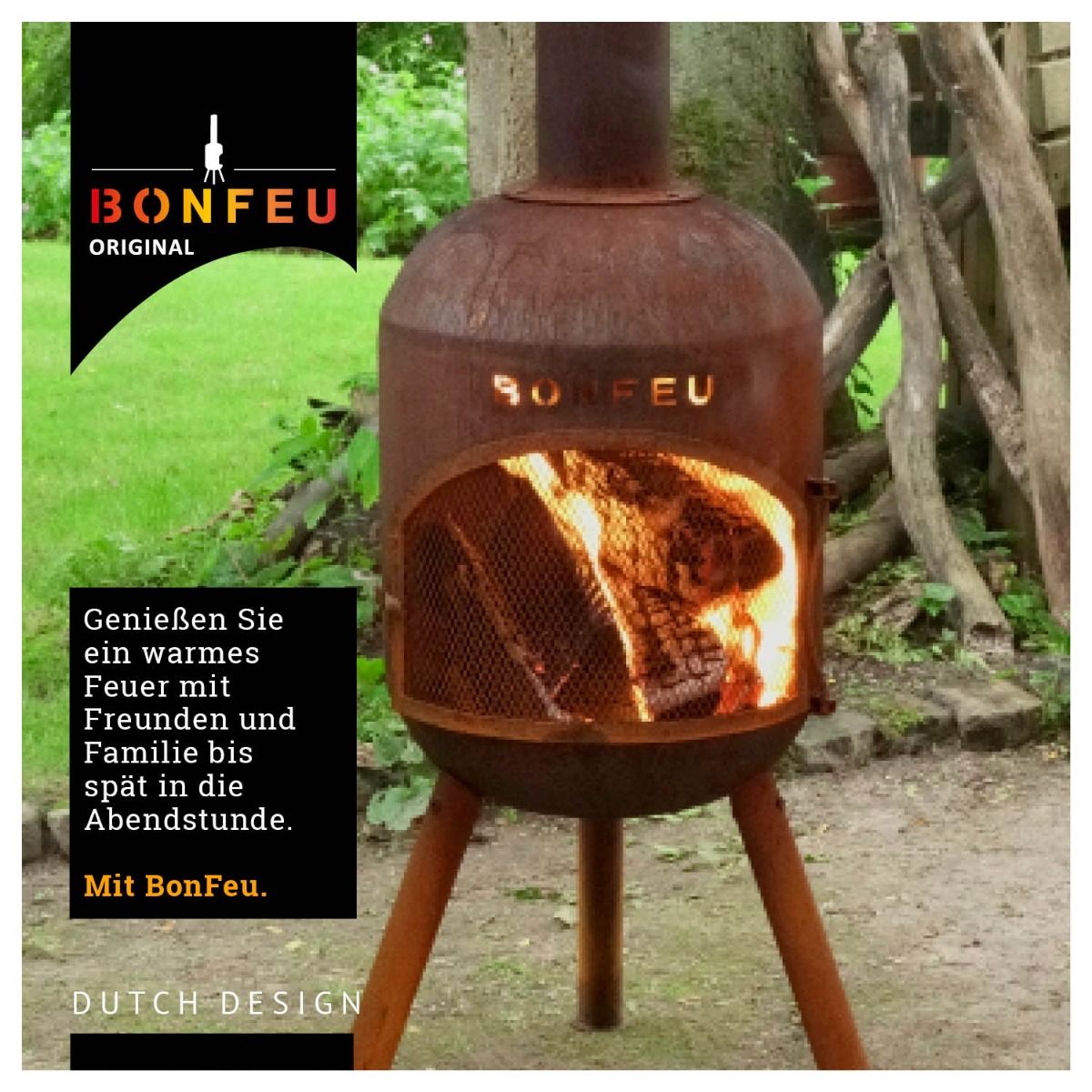 BonFeu Bonbono Rust Fireplace │ Firepit-online.com