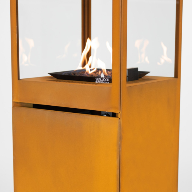 Buy Sunwood Marino Patio Corten steel gas fire? │Free cover │ Firepit ...